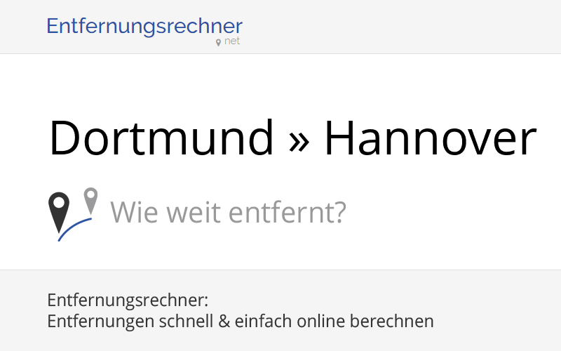 Entfernung Hannover Dortmund
