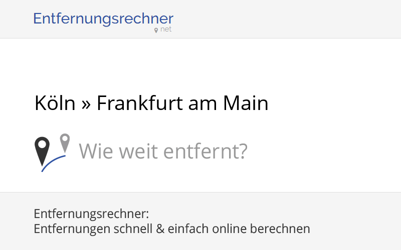 Entfernung Kln Frankfurt